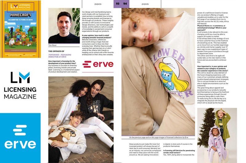 Erve, Fashion-forward licensed apparel and brands - Europe